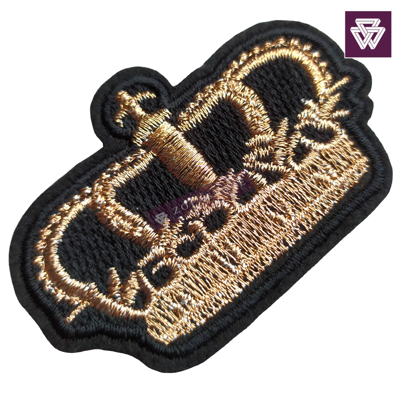 CROWN ROSE GOLD embroidery patch iron on - Zolastore